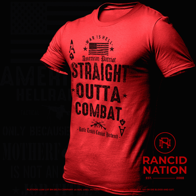 Veteran t shirt straight outta combat